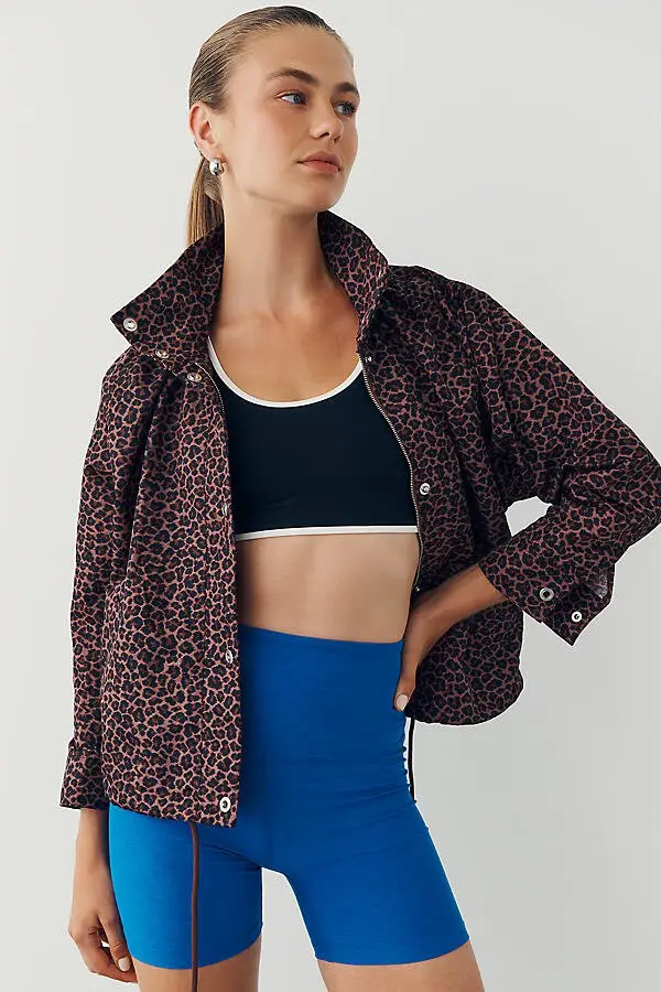 Daily Practice Leopard Print Funnel Neck Jacket