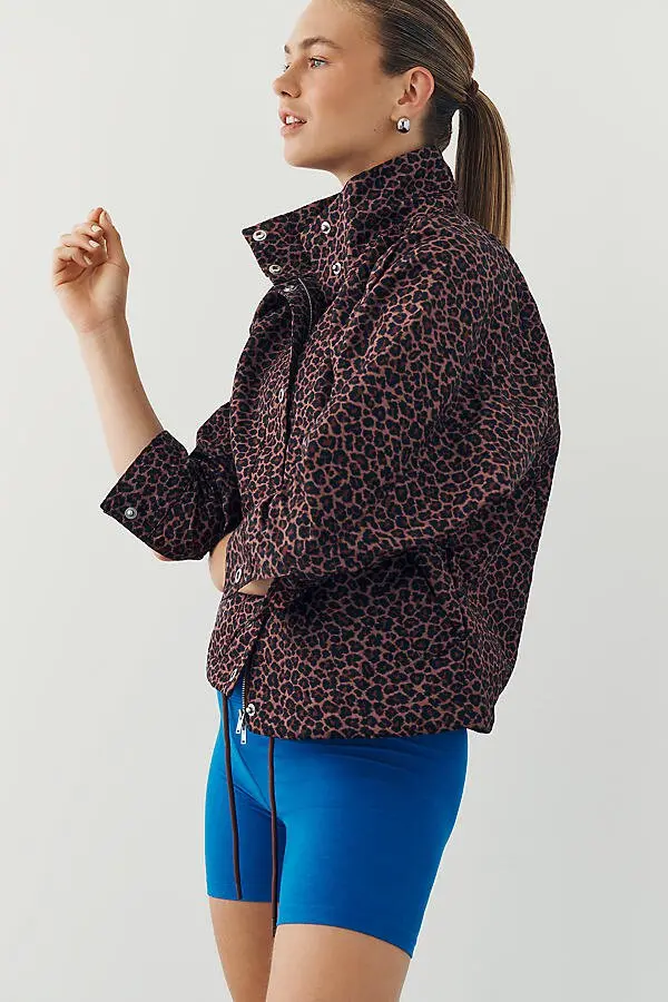 Daily Practice Leopard Print Funnel Neck Jacket
