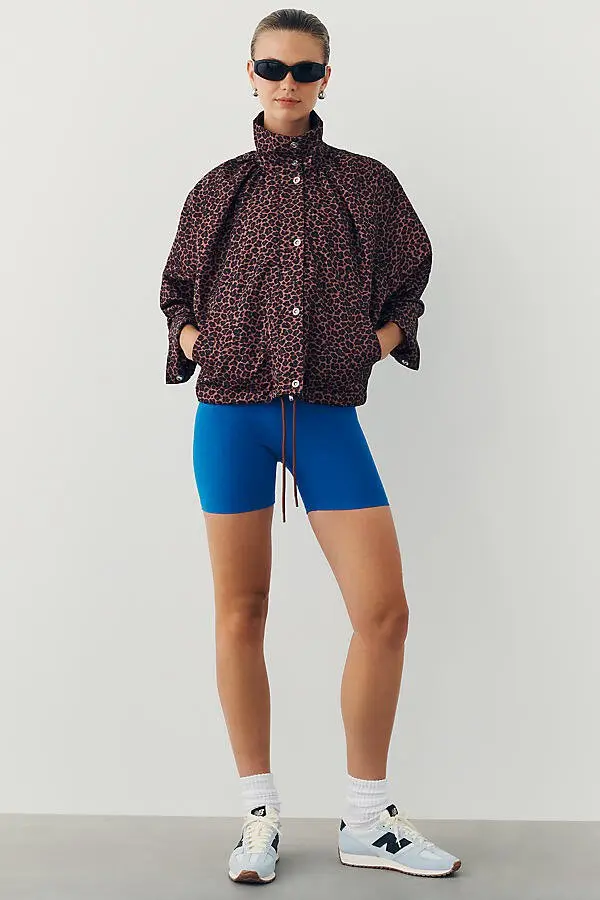 Daily Practice Leopard Print Funnel Neck Jacket