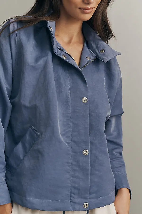 DAILY PRACTICE Funnel Neck Jacket - Navy