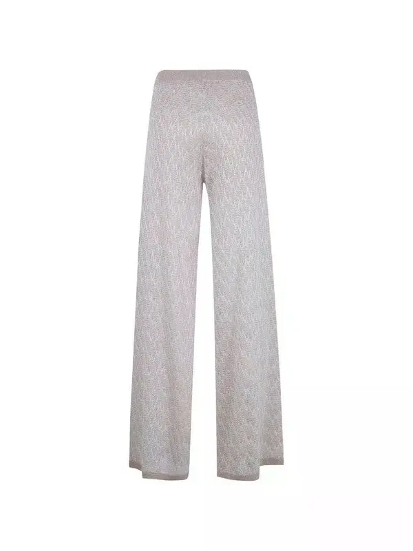 D.exterior Chevron-knit Wide-leg Trousers - Neutrals