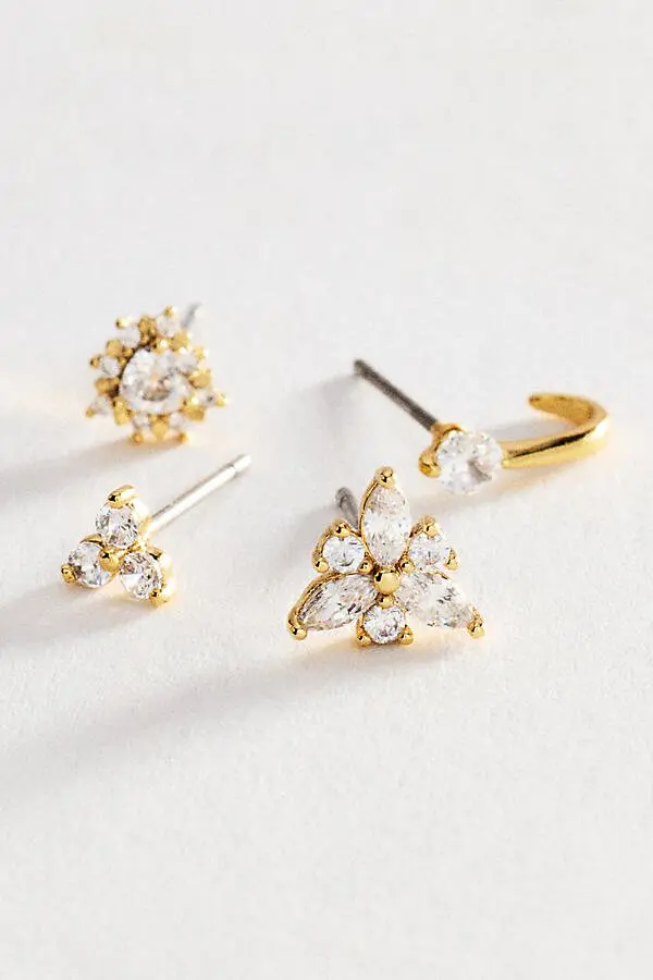 Anthropologie Stud Earring Set Of Four - Gold