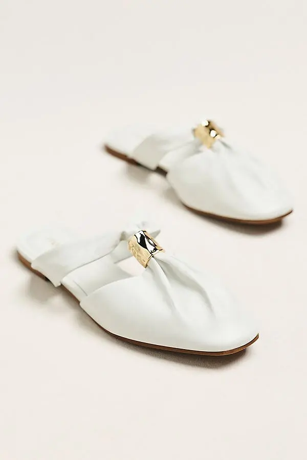 Maeve Hardware Closed-toe Sliders - Cream