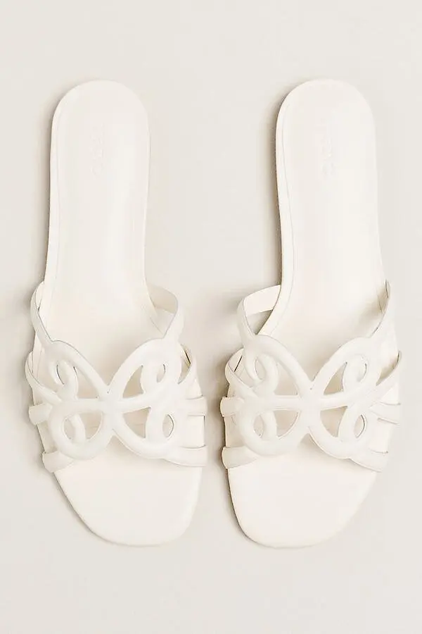 Maeve Logo Slide Sandals - Cream