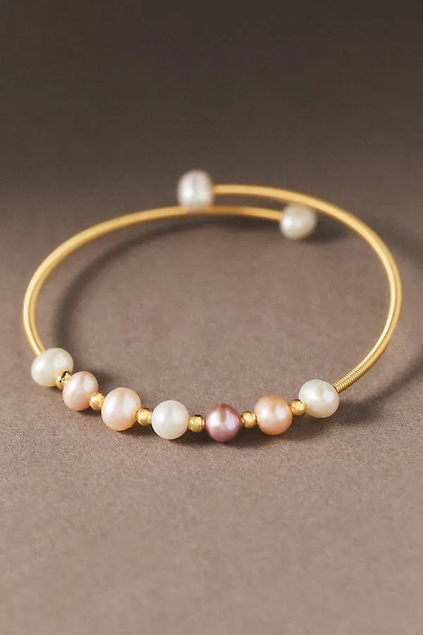 YM Mixed Pearl Slider Bracelet - Gold