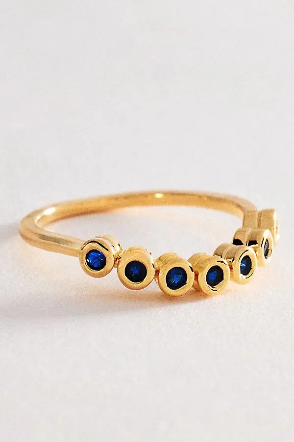 Anthropologie Twisted Crystal Rg - Sapphire/gold