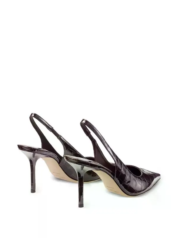 JIMMY CHOO Love 85 Pointed Crocodile-embossed Slingbacks