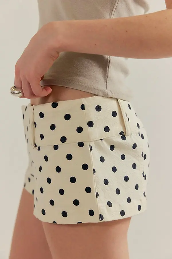 Free People Ana Printed Micro Shorts - Spring White Combo