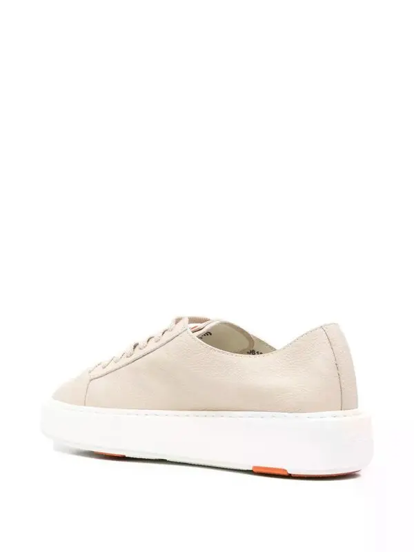 Santoni Leather Lace-up Sneakers - Neutrals