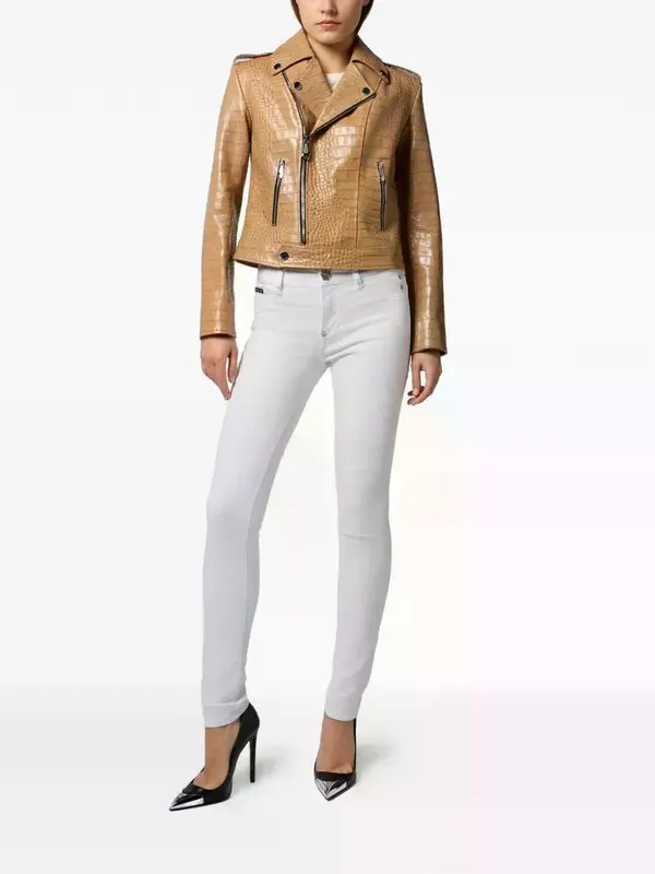 Philipp Plein Cocco Biker Jacket - Neutrals