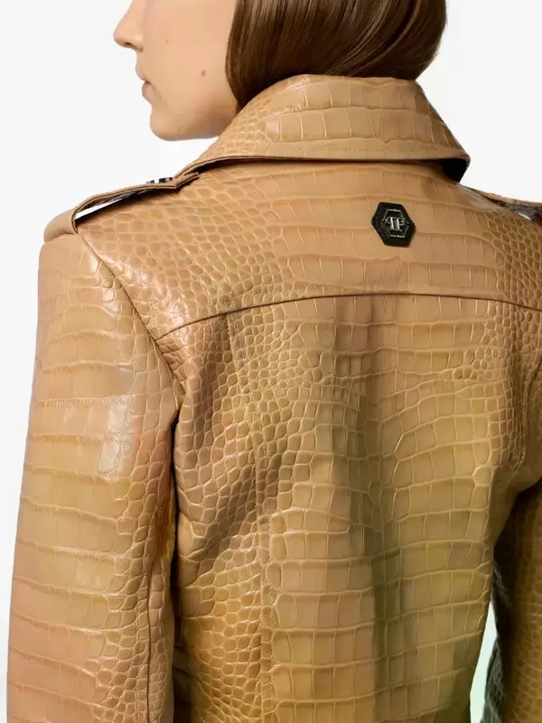 Philipp Plein Cocco Biker Jacket - Neutrals