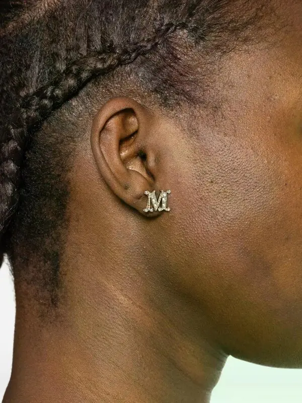 Max Mara Embellished M-letter Stud Earrings