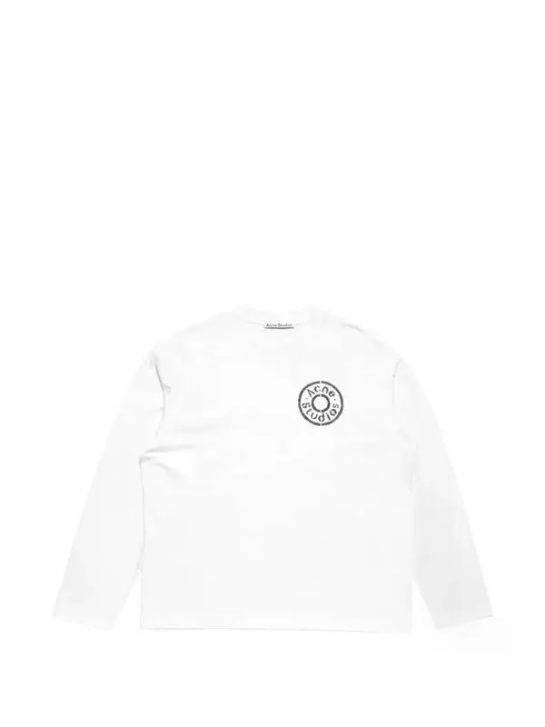 Acne Studios Graphic Logo Long-sleeve Cotton T-shirt - White