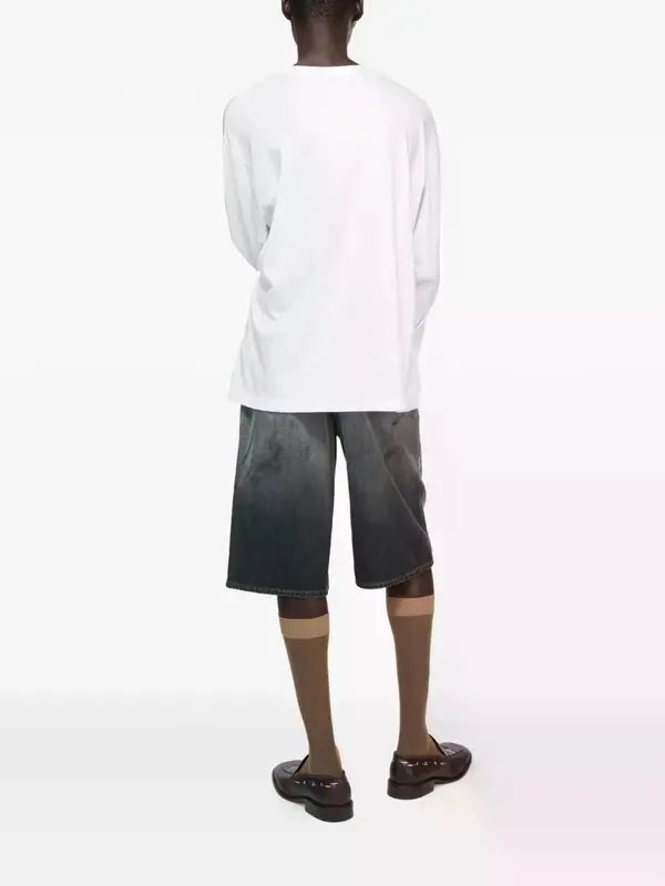 Acne Studios Organic Cotton Long Sleeve T-shirt With Logo Print