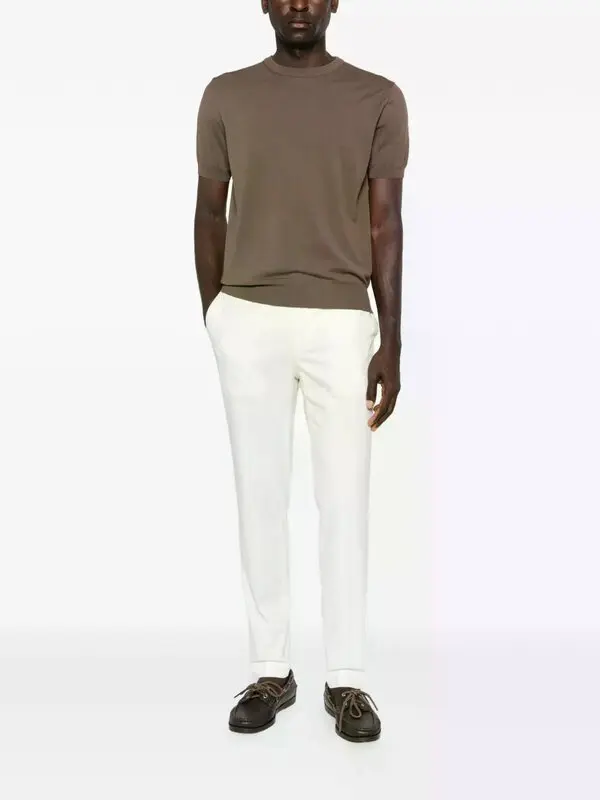 Canali Short-sleeve Crew-neck T-shirt - Brown