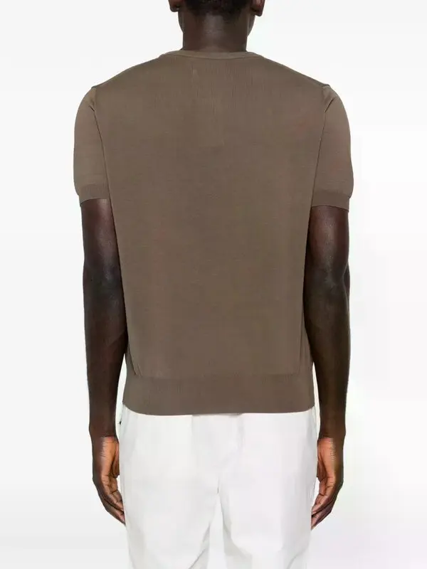 Canali Short-sleeve Crew-neck T-shirt - Brown