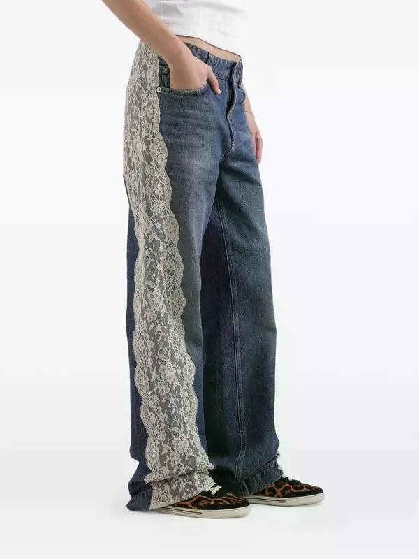Dolce & Gabbana Lace Trimmed Denim Jeans