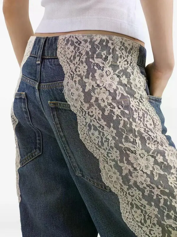 Dolce & Gabbana Lace Trimmed Denim Jeans