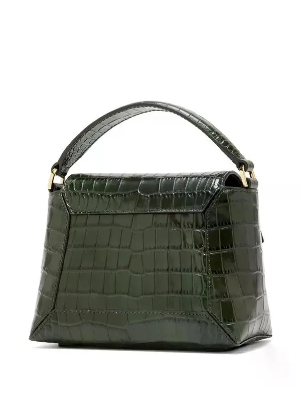 Strathberry Croc-effect Satchel - Green