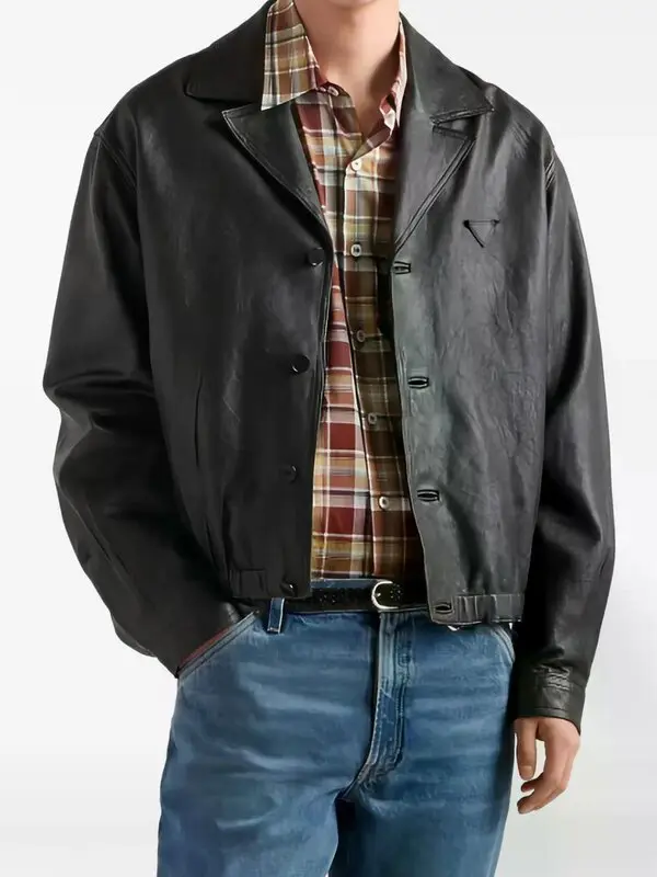 Prada Button Leather Jacket