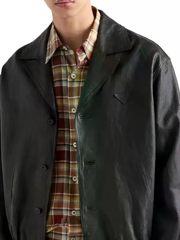 Prada Button Leather Jacket