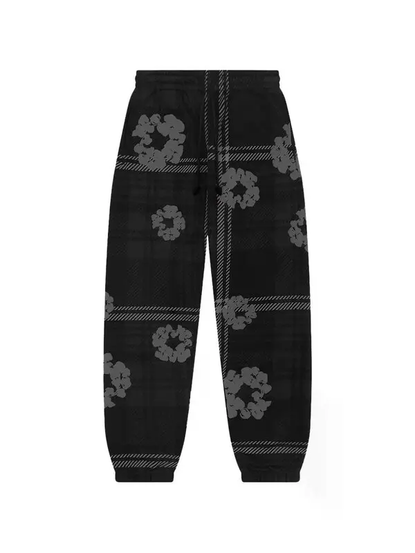 DENIM TEARS Plaid Wreath Sweatpants - Black