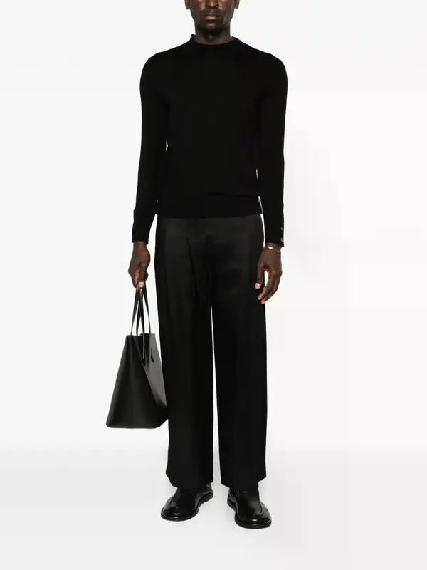 IVORY PARIS Buttoned Long-sleeve Sweater - Black