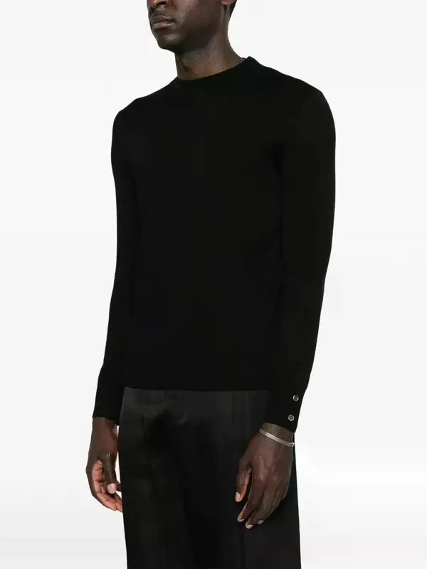 IVORY PARIS Buttoned Long-sleeve Sweater - Black