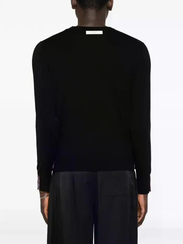 IVORY PARIS Buttoned Crew-neck Sweater - Black