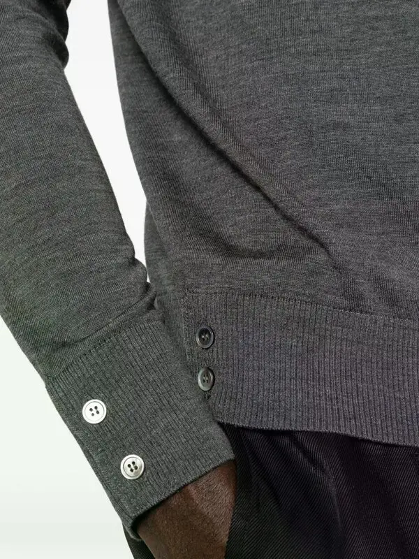 IVORY PARIS Buttoned Mock-neck Sweater - Grey