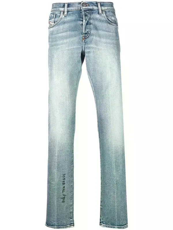 DIESEL® Straight-leg Light Wash Jeans