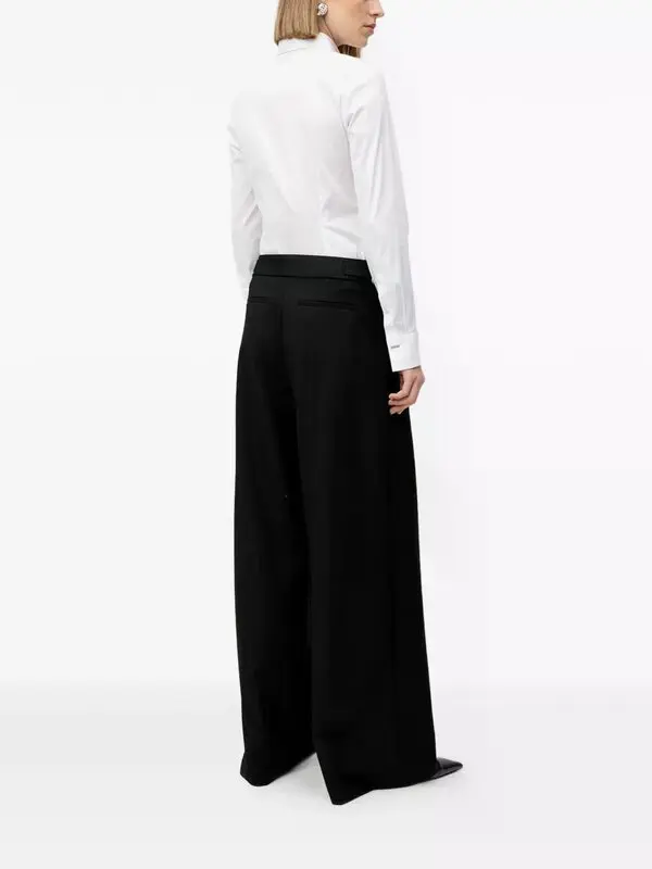 BOSS Pleated Wide-leg Trousers - Black