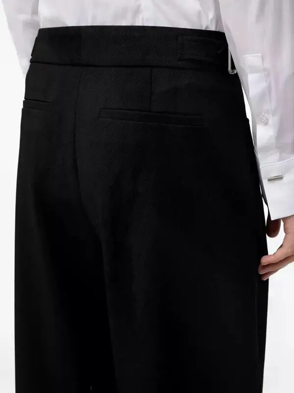 BOSS Pleated Wide-leg Trousers - Black