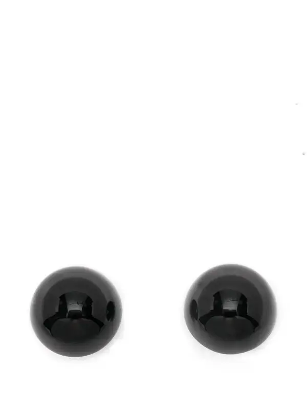 Emporio Armani Round Bead Earrings - Black