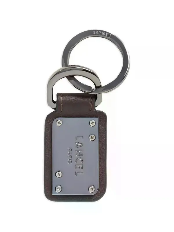 LANCEL Double L Keyring - Brown