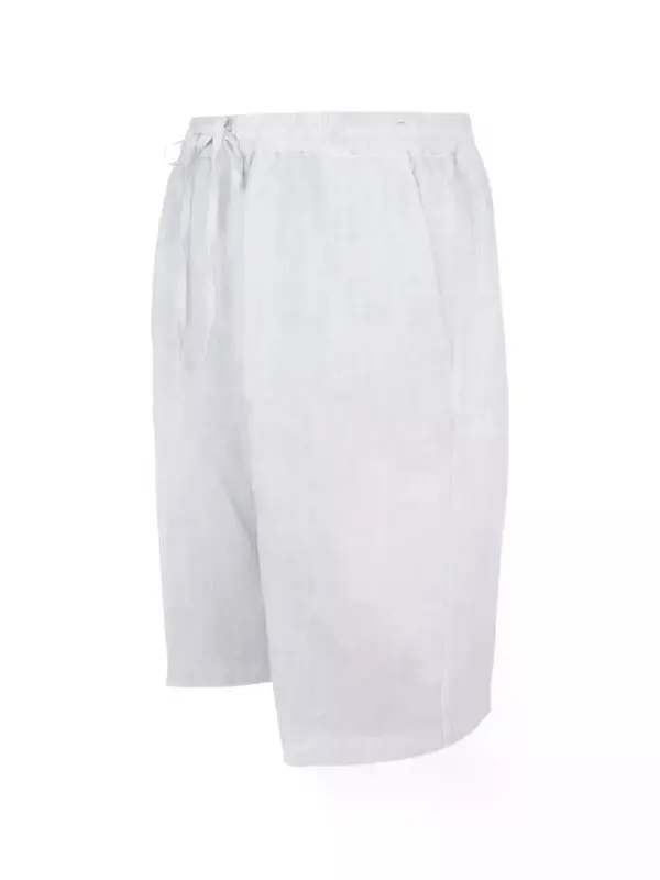 120% Lino Drawstring Bermuda Shorts - White