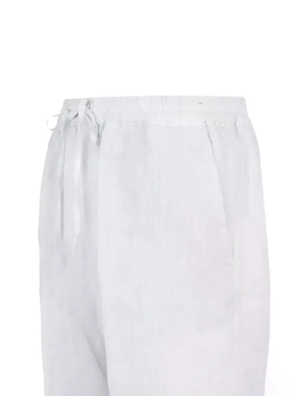 120% Lino Drawstring Bermuda Shorts - White