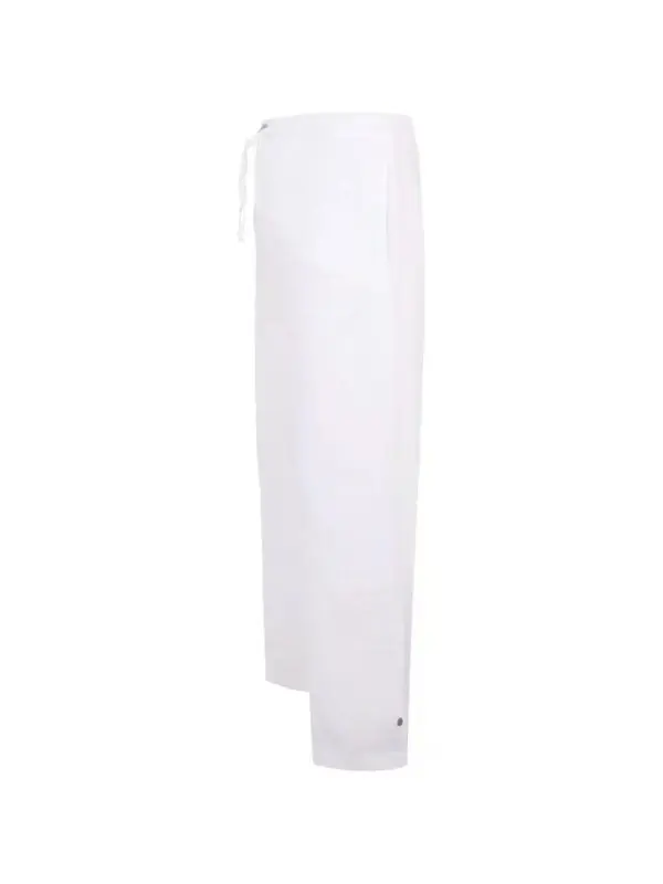 120% Lino Drawstring Trousers - White