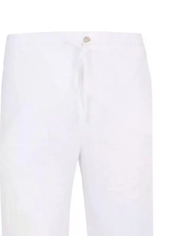 120% Lino Drawstring Trousers - White