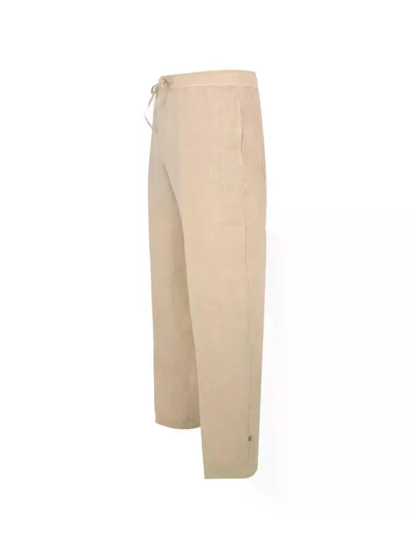 120% Lino Linen Drawstring Trousers - Neutrals