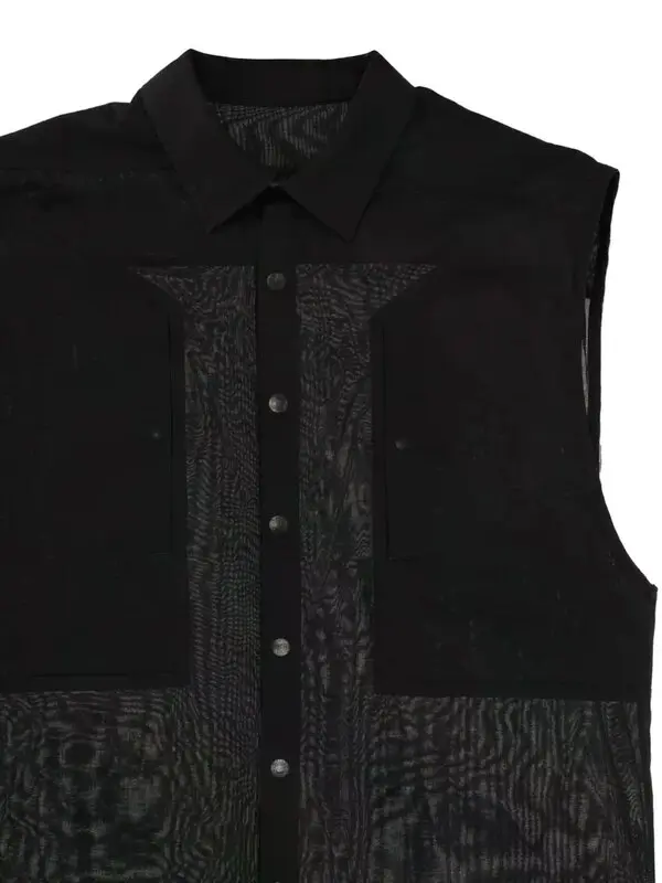 Rick Owens Sleeveless Shirt With Mesh Panels