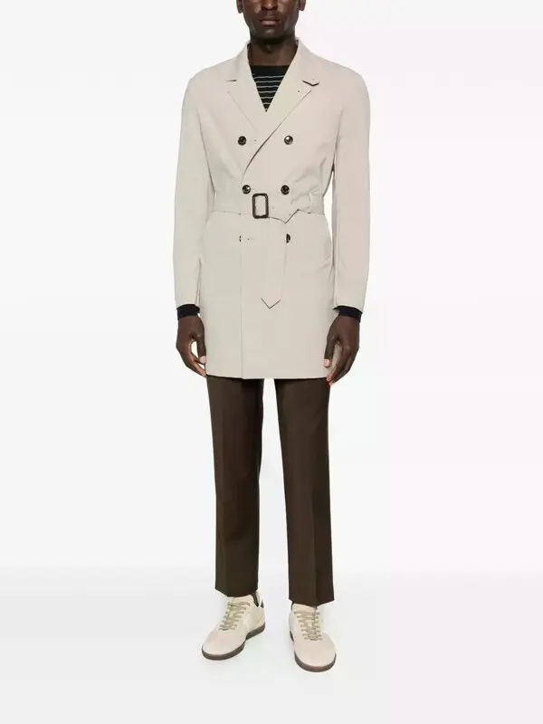 MONTECORE Double-breasted Trench Coat - Brown