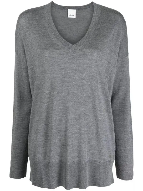 ALLUDE Fine-knit V-neck Jumper
