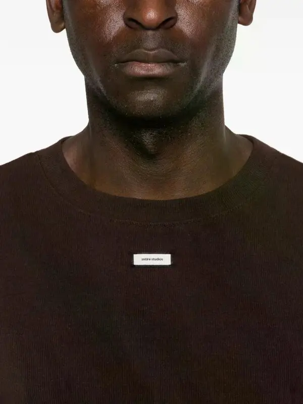 ENTIRE STUDIOS Logo-label T-shirt - Brown