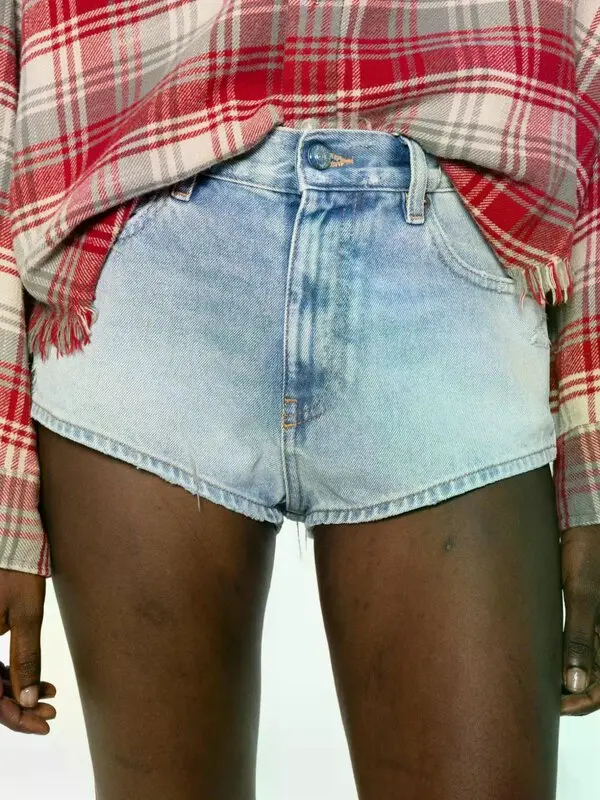 DIESEL® Distressed Cut-out Denim Shorts