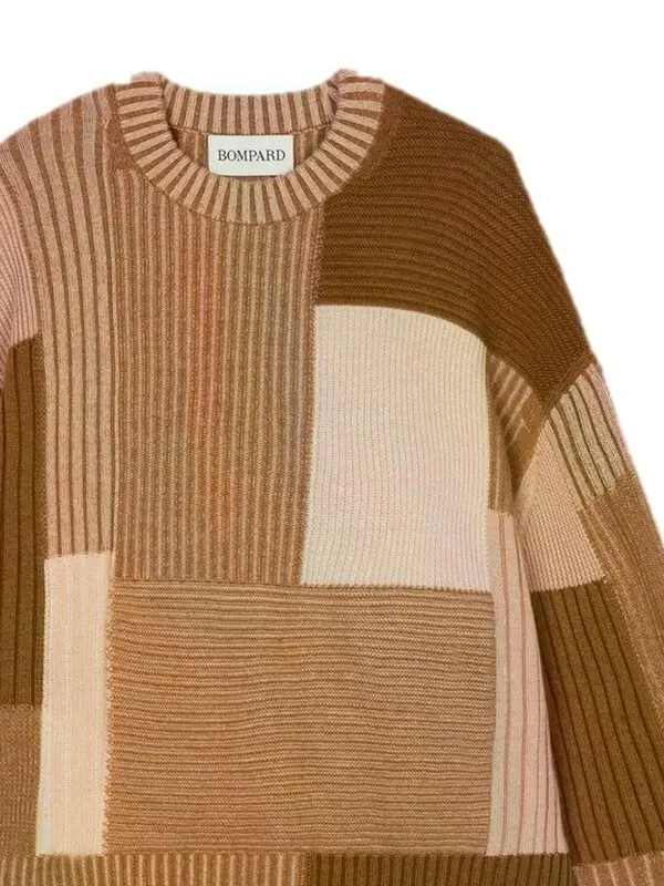 Eric Bompard Patchwork Ribbed Sweater
