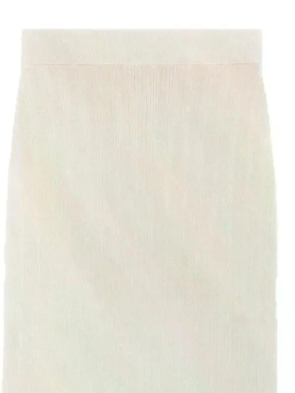 Eric Bompard Ribbed Knit Midi Skirt - Neutrals