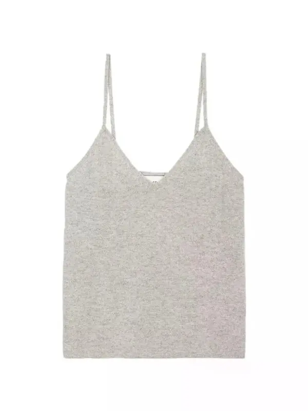 Eric Bompard Strappy V-neck Knitted Top - Grey