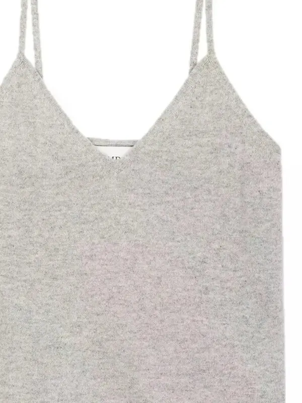 Eric Bompard Strappy V-neck Knitted Top - Grey