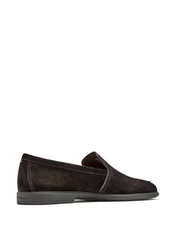 Santoni Topstitched Loafers - Brown